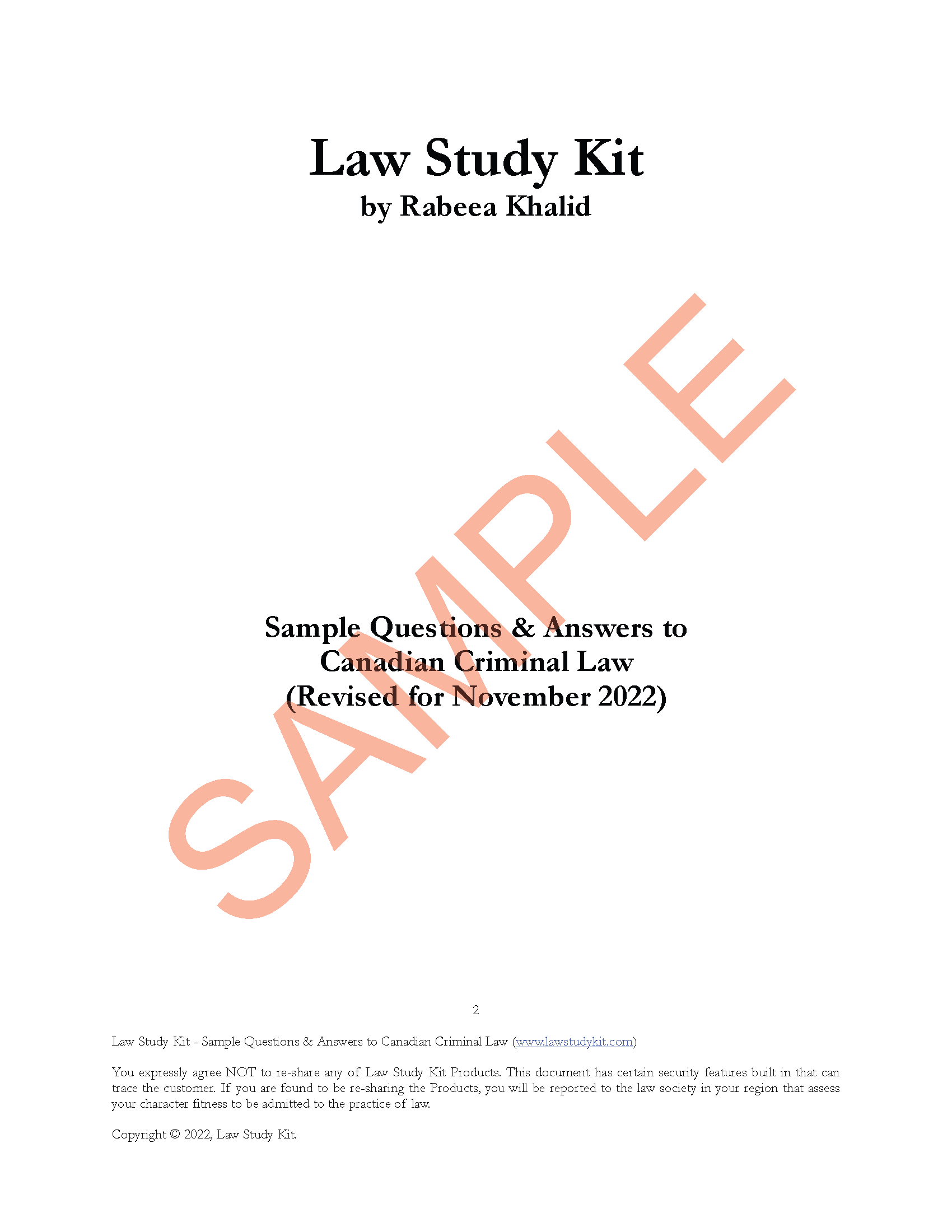 Sample Questions and Answers- NCA Canadian Criminal Law 2021 – Law ...